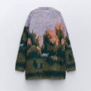 Zara | Tops | Zara Landscape Knit Coat | Poshmark
